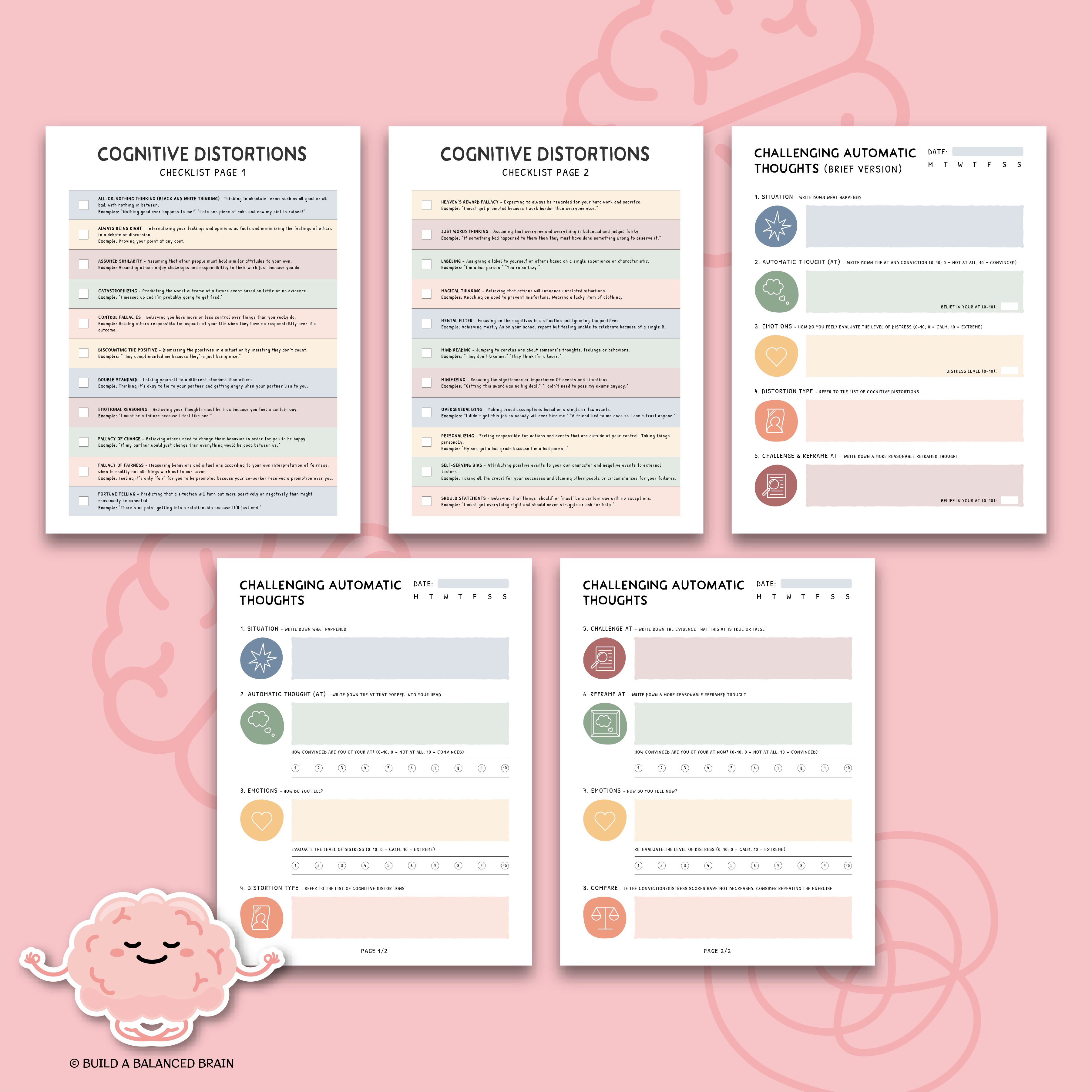 Challenge Automatic Negative Thoughts - CBT Workbook – Build a Balanced ...