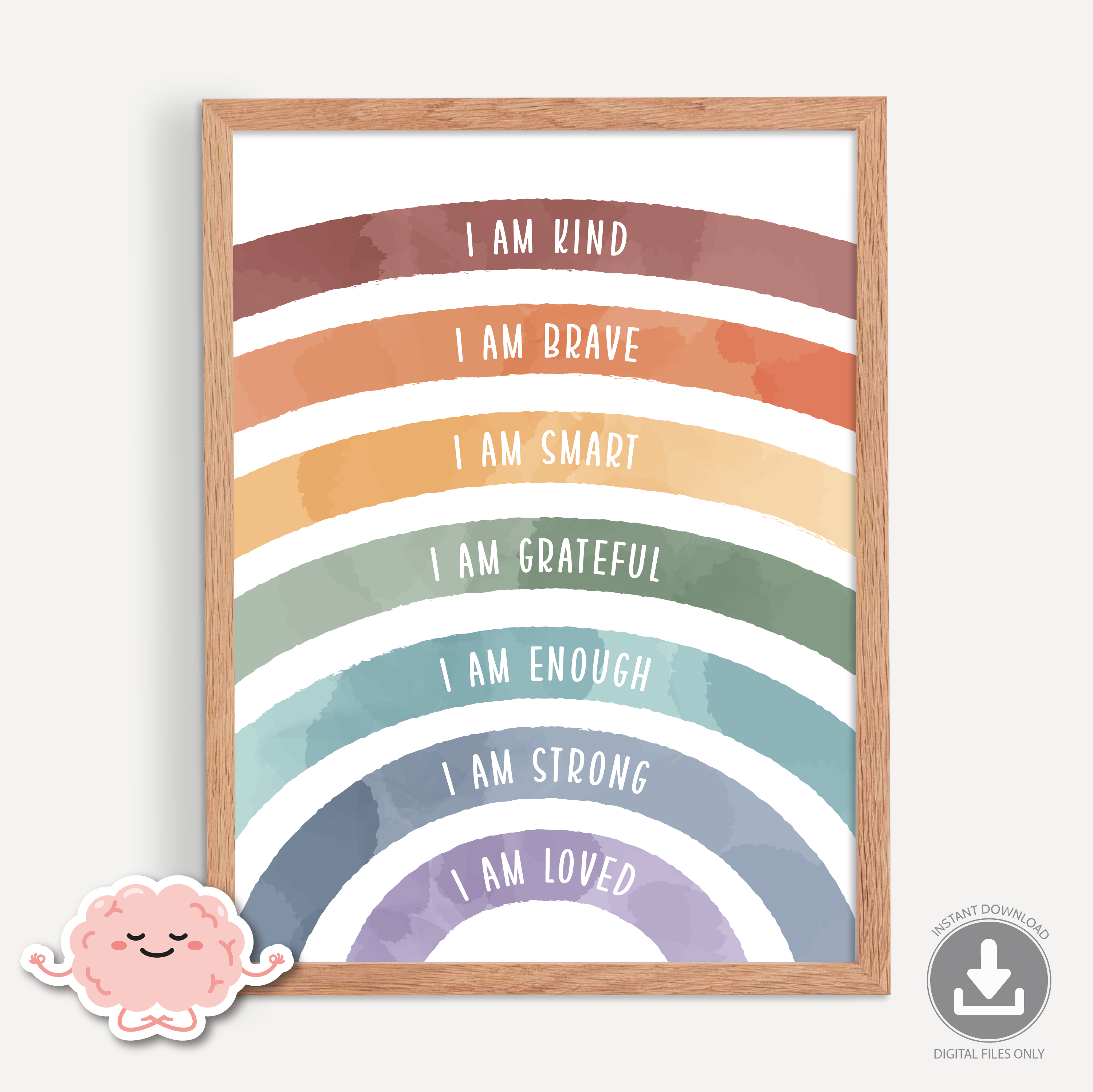 Positive Affirmations Rainbow - Decorative Art for Growth Mindset ...