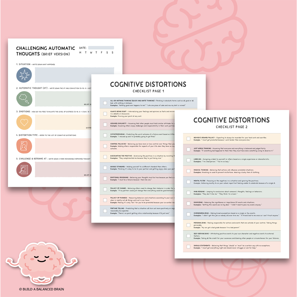 Challenge Automatic Negative Thoughts - CBT Workbook – Build a Balanced ...