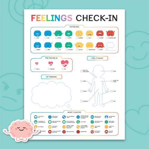Feelings Check-in Worksheet for Kids & Teens | Emotional Regulation ...