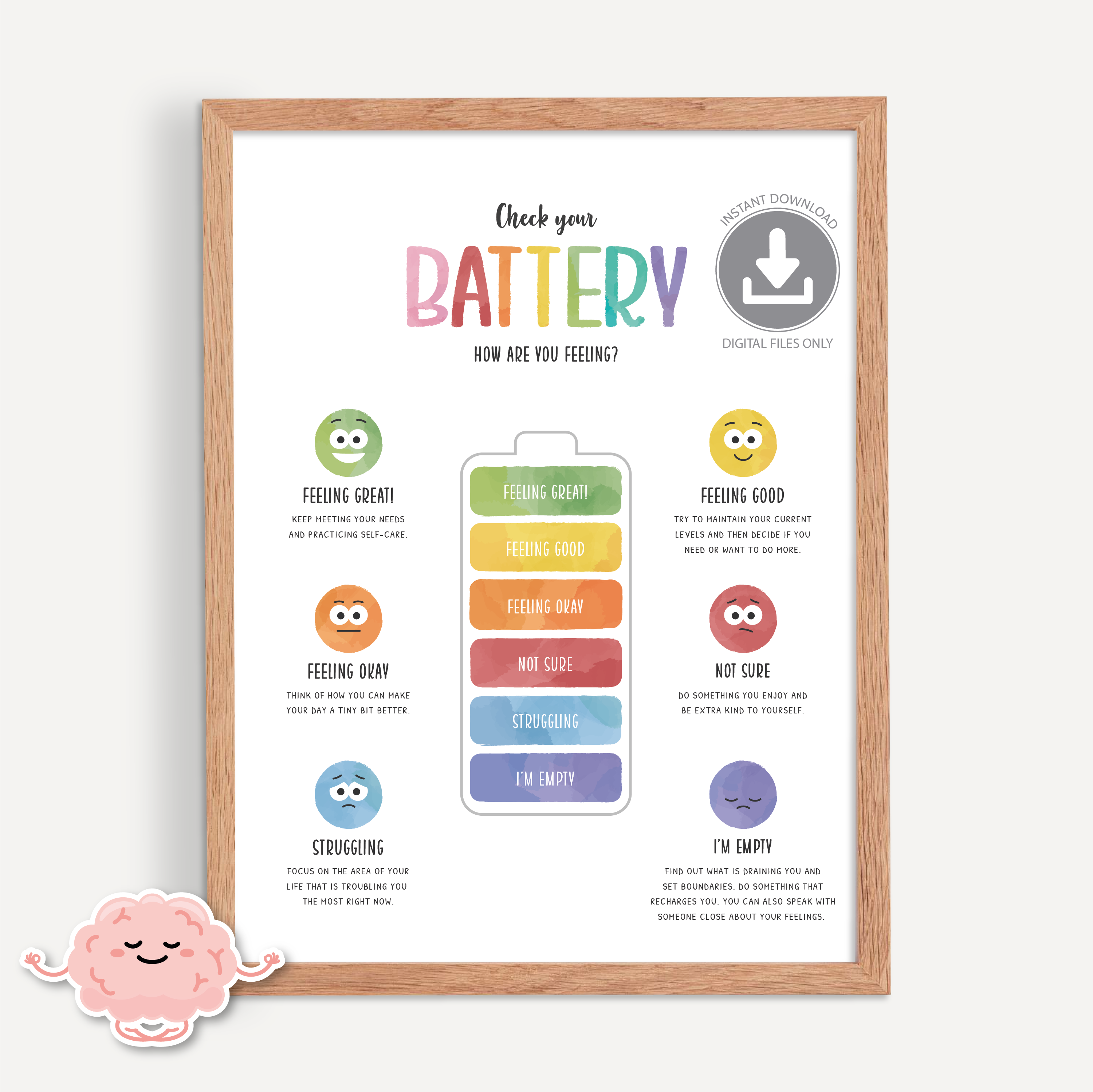Check Your Battery Poster - Mental Health Awareness – Build a Balanced ...