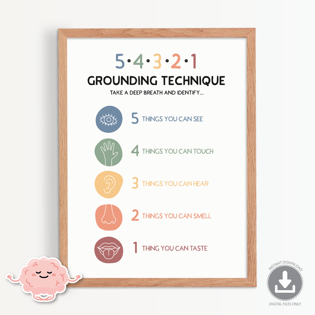 54321 Grounding Technique | Mental Health Tool – Build a Balanced Brain