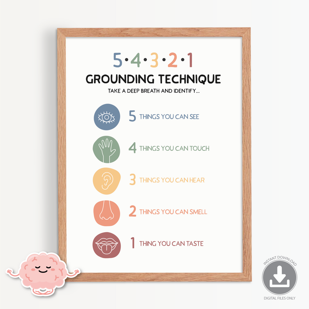 54321 Grounding Technique | Mental Health Tool – Build a Balanced Brain