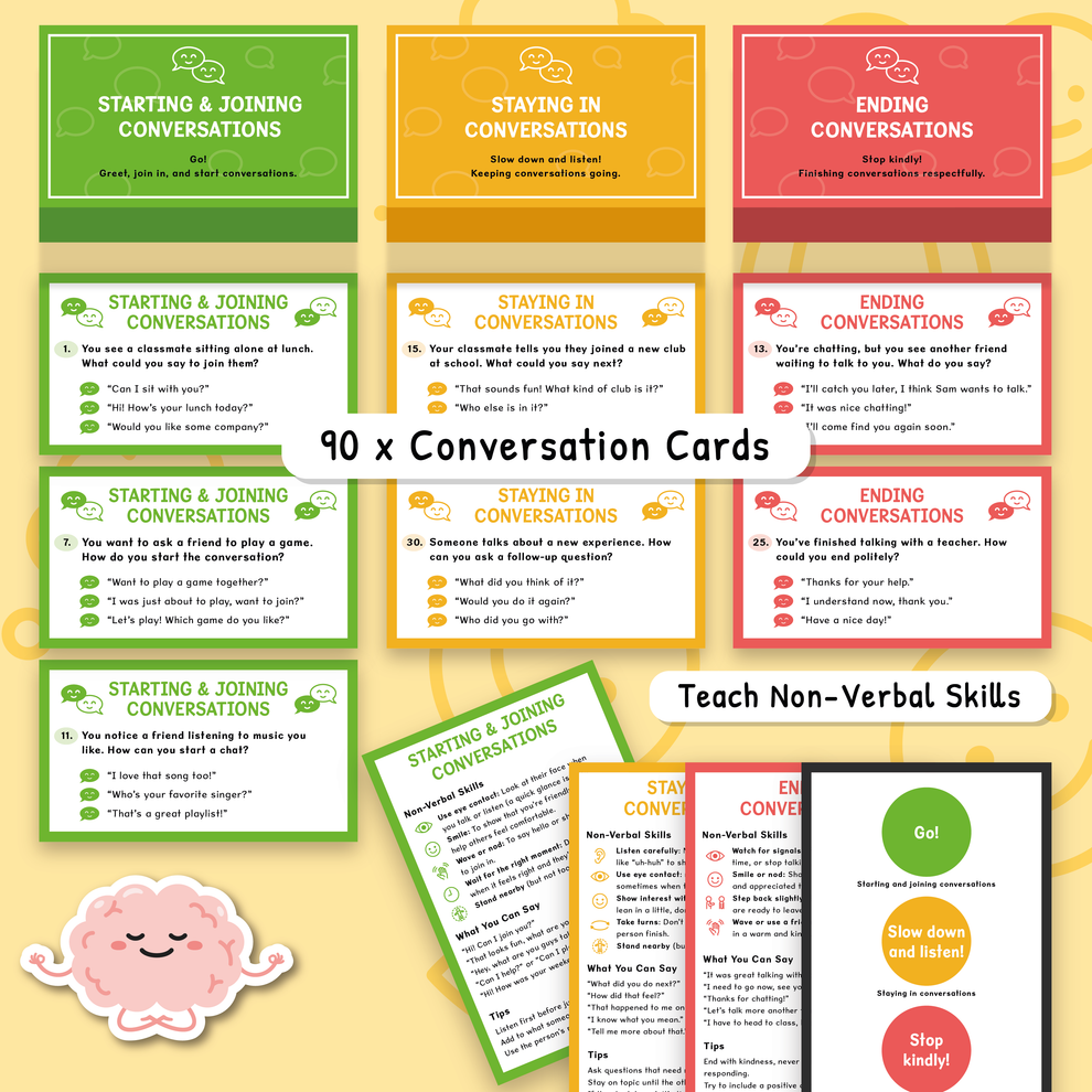 Conversation Skills Cards for Kids – Social Skills & SEL Scenario Deck ...