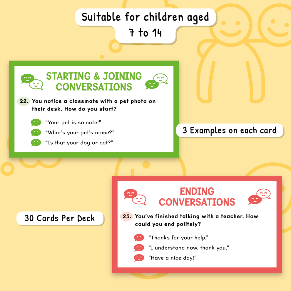 Conversation Skills Cards for Kids – Social Skills & SEL Scenario Deck ...