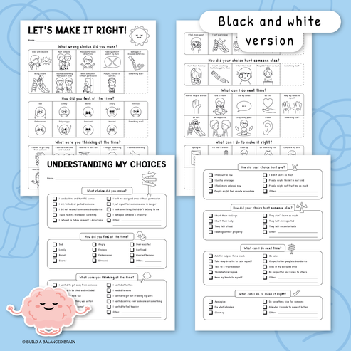 Restorative Practice Worksheets – Build a Balanced Brain