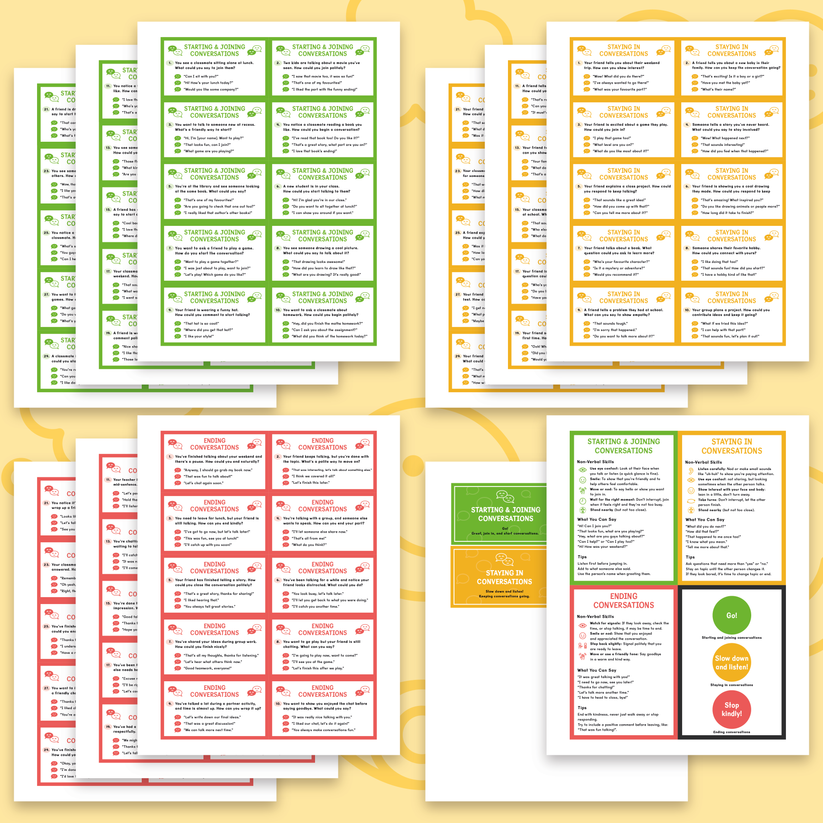 Conversation Skills Cards for Kids – Social Skills & SEL Scenario Deck ...