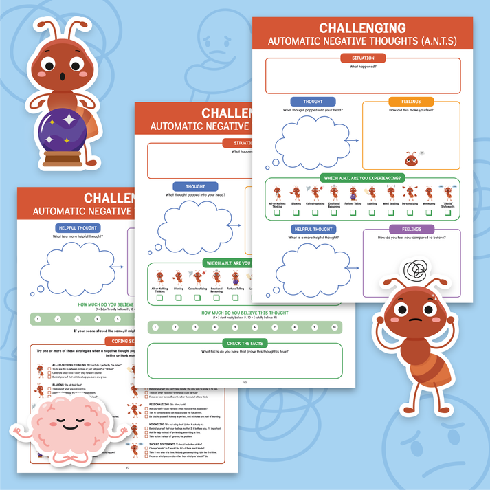 Challenge Automatic Negative Thoughts ANTs - CBT for Kids and Teens ...